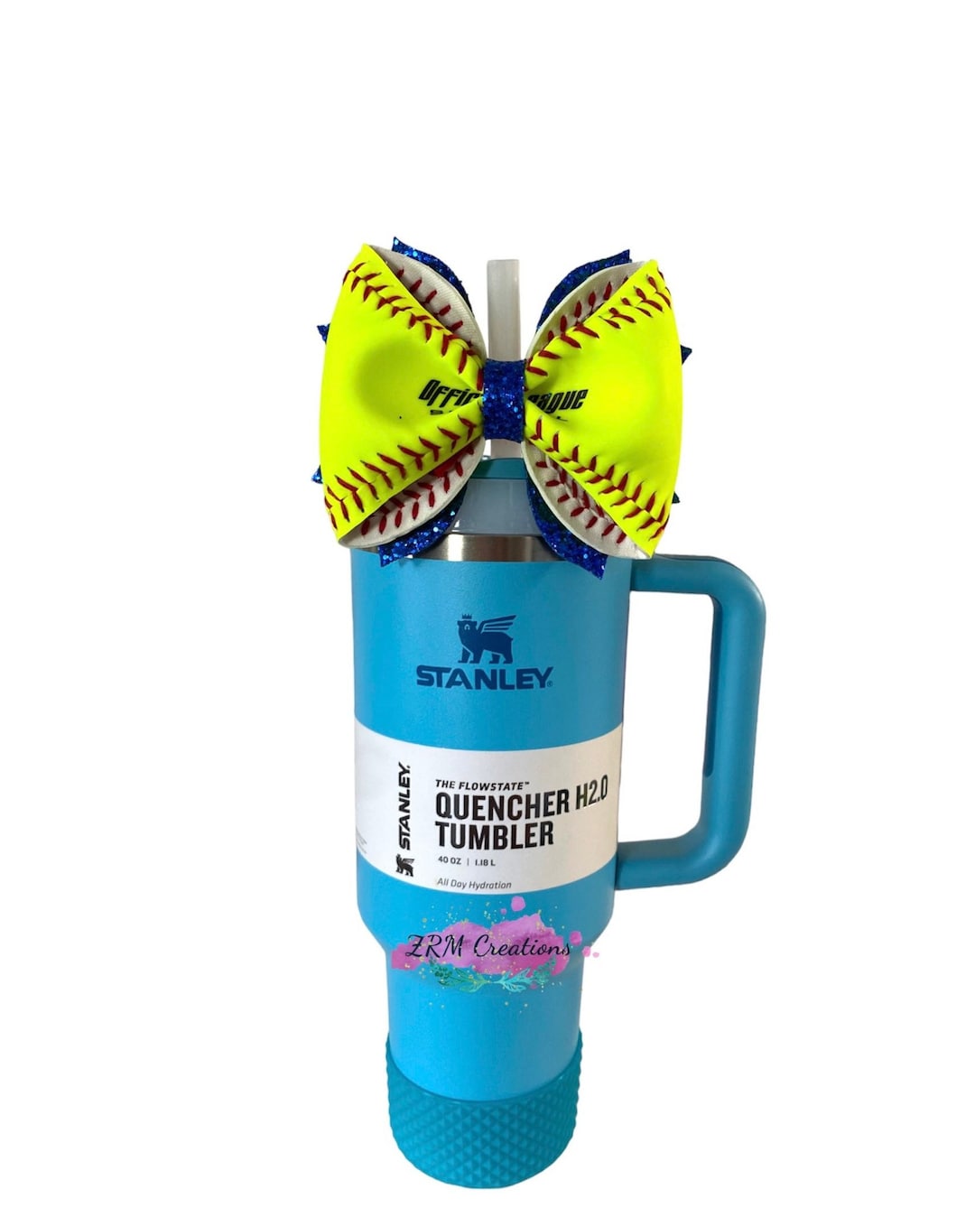 Stanley Real Softball Straw Bow Topper, Tumbler Softball Topper ...