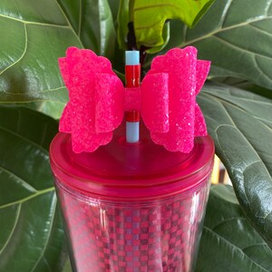 Pink Straw Bow Topper, Bow Straw Topper for Stanley Camelia, Simple ...