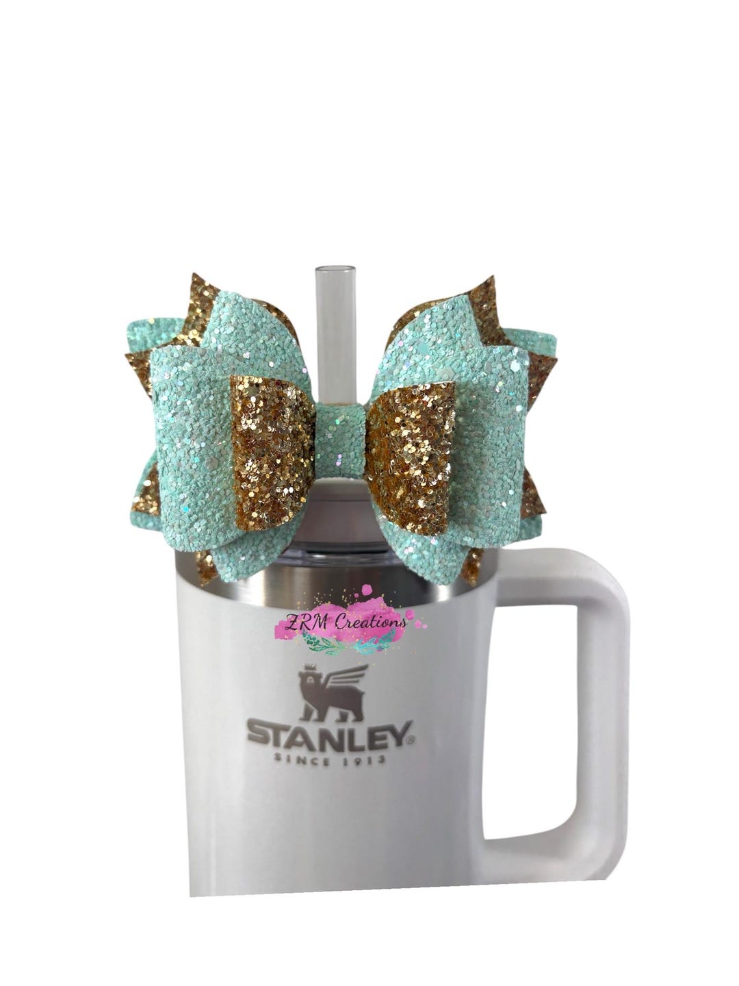 Stanley Gilded Celadon Mint Straw Topper, Stanley Mint Bow Tumbler Cup ...