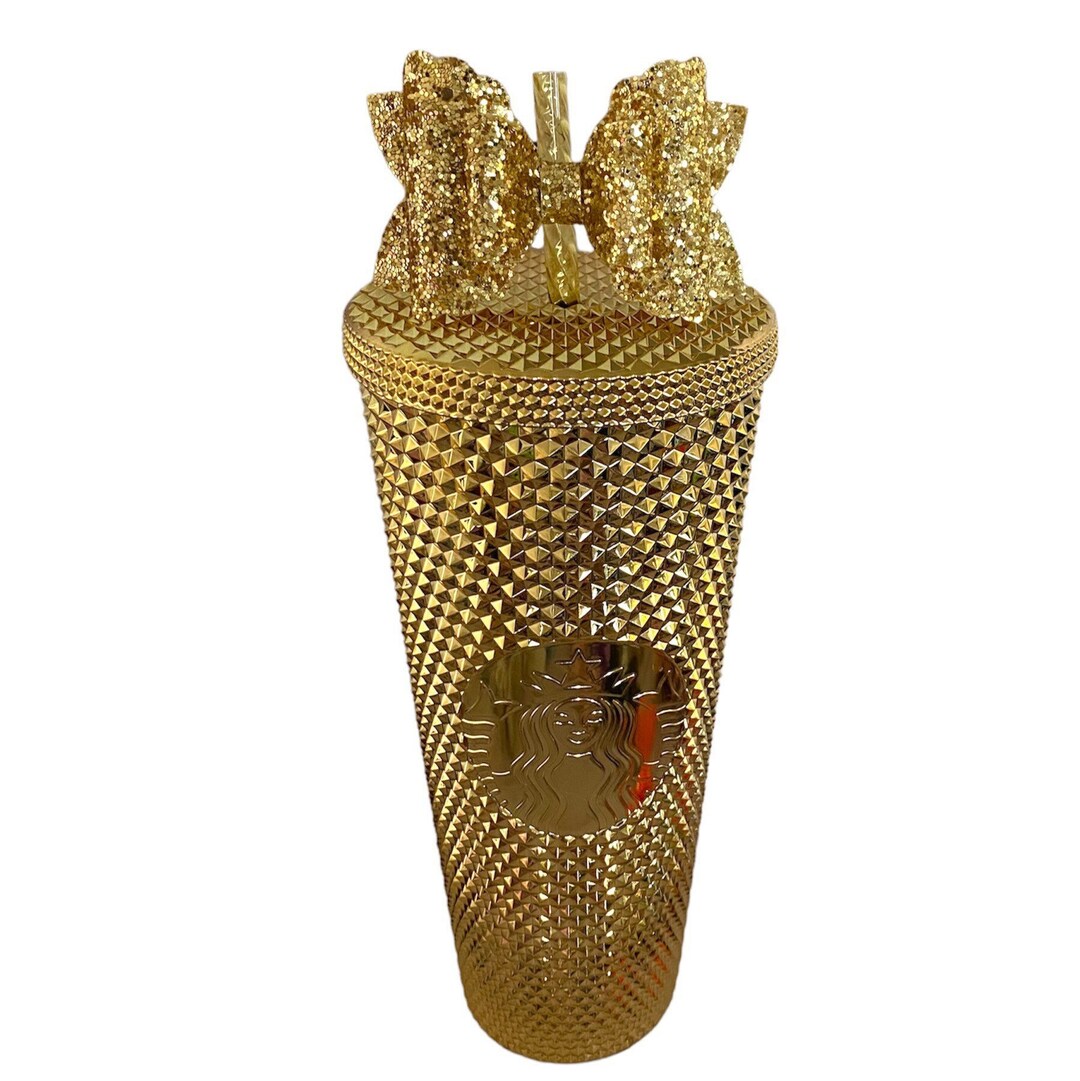 Gold Straw Bow Topper, Bow Straw Topper for Gold Studded Tumbler Cup ...