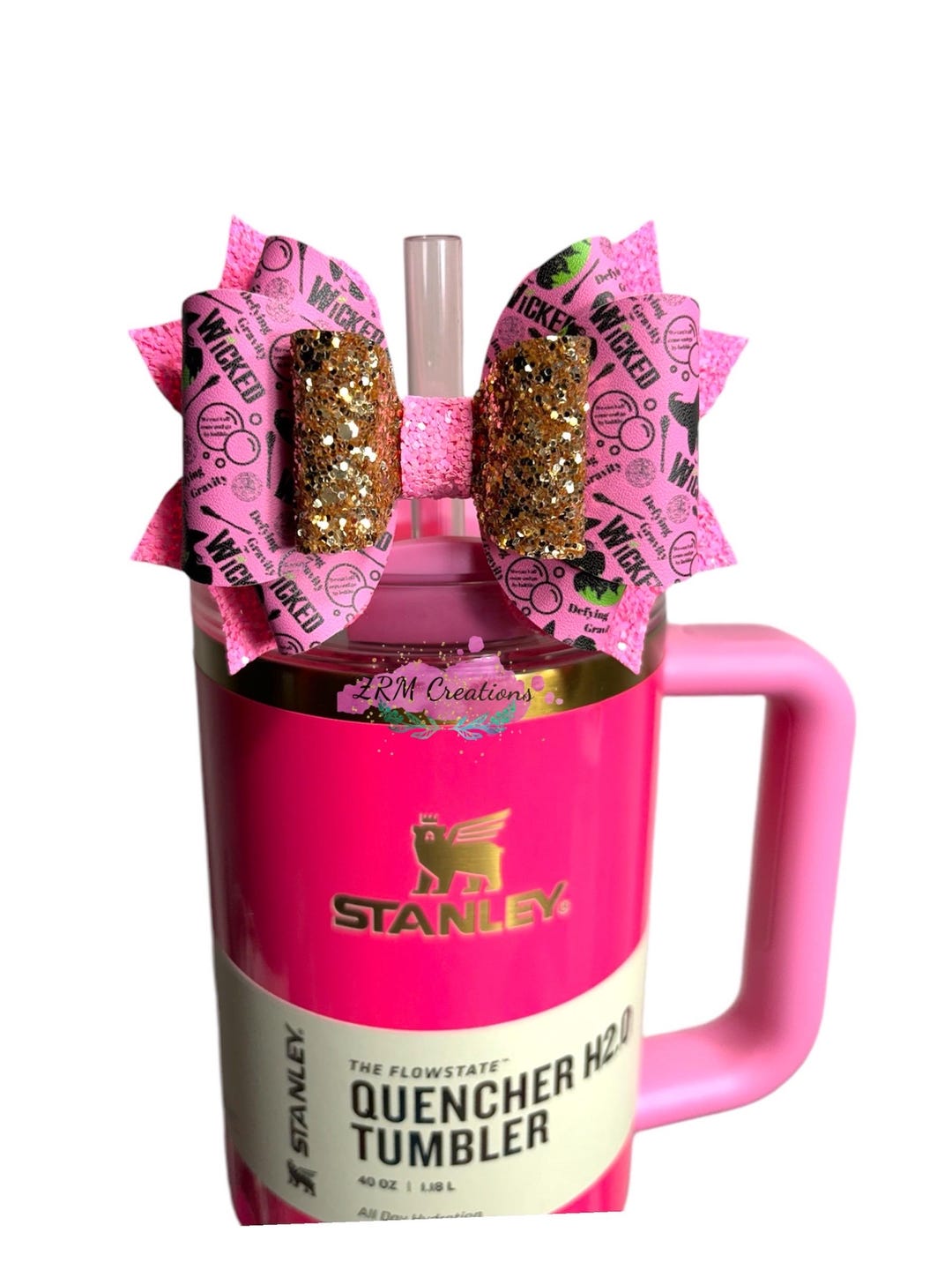 Stanley Wicked Glinda Straw Bow Topper, Stanley Cup Accessories, Pink ...