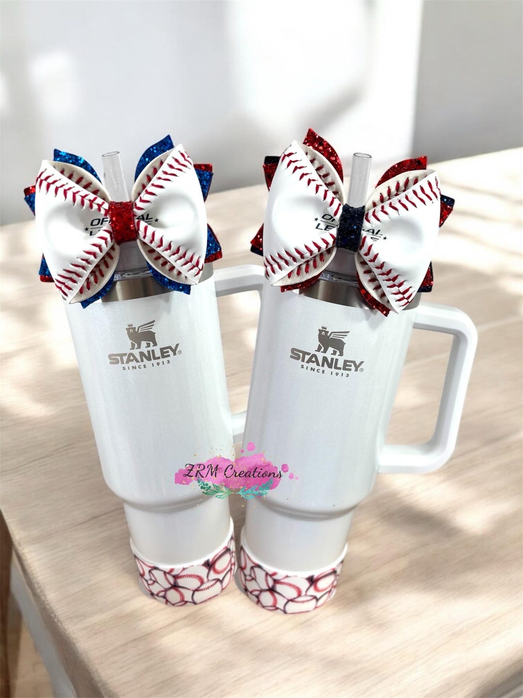 Stanley Baseball Straw Bow Topper, Baseball Mom Gifts, Stanley Baseball ...