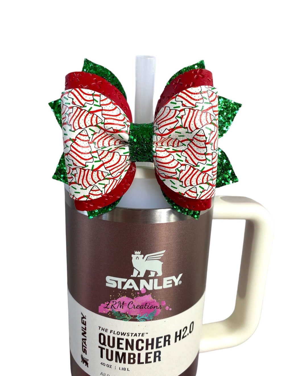 Stanley Christmas Tree Cake Bow Straw Topper, Stanley Cup Accessories ...