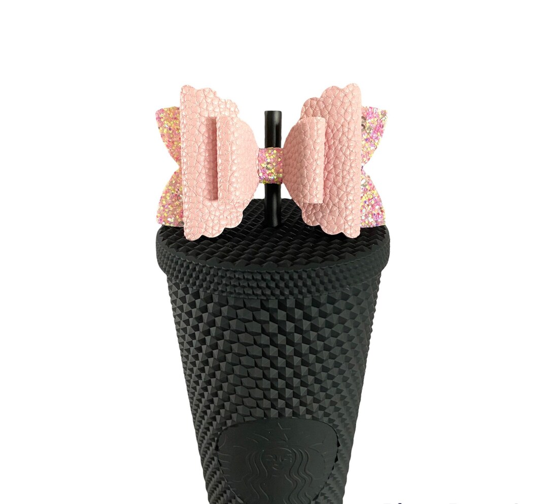 Bow Straws, Pink Straw Bow Topper, Straw Bow for Studded Pink Matte ...
