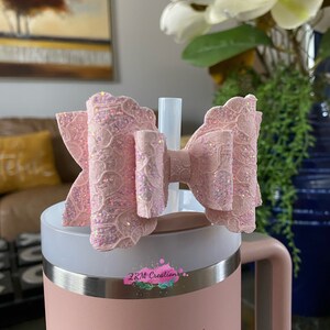 Pink Bow Straw Topper, Straw Topper for Stanley Pink Dusk, Stanley ...