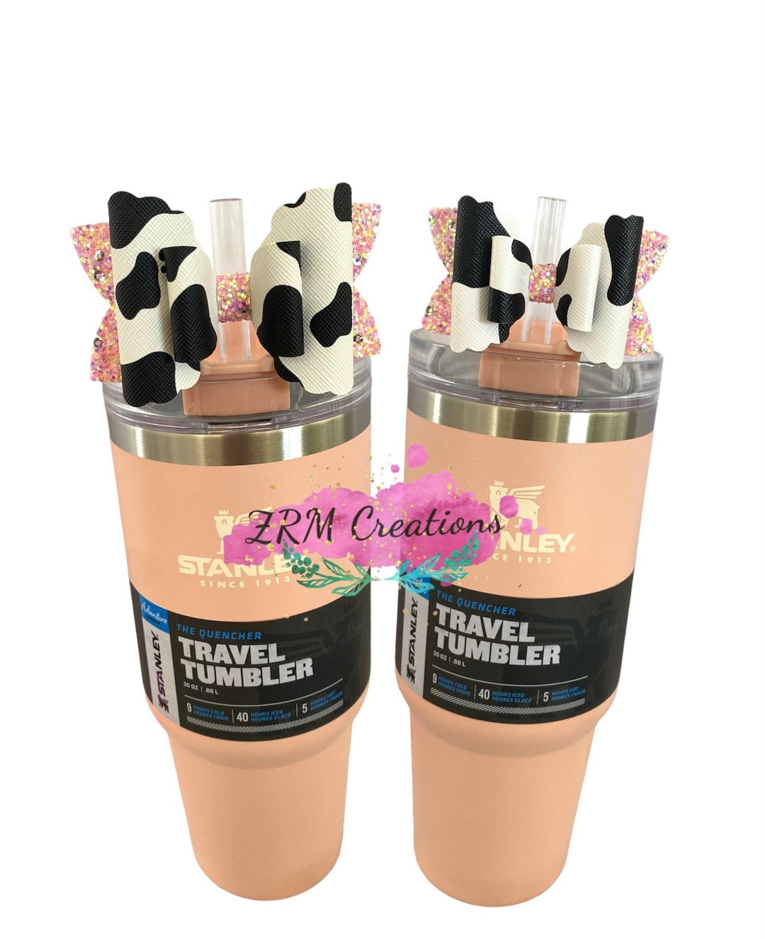 Pink Cow Straw Topper, Straw Topper for Stanley Cup, Bow Straw Topper ...