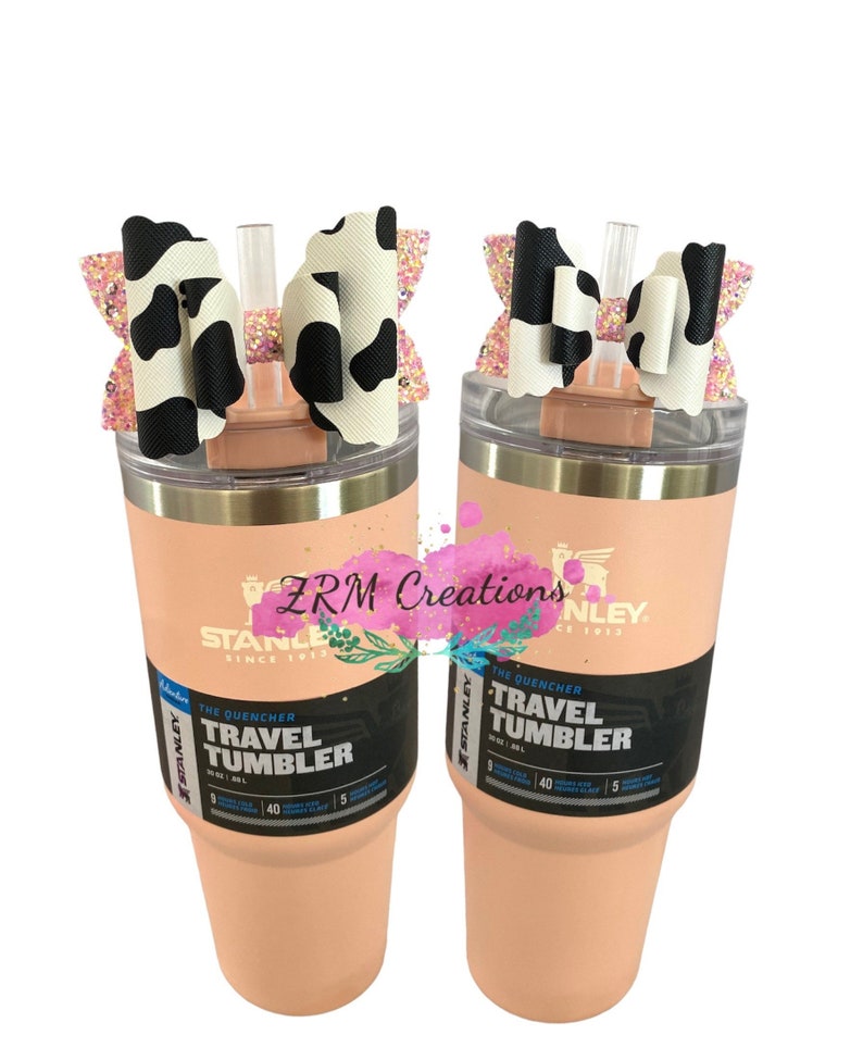 Pink Cow Straw Topper Straw Topper for Stanley Cup Bow Straw - Etsy
