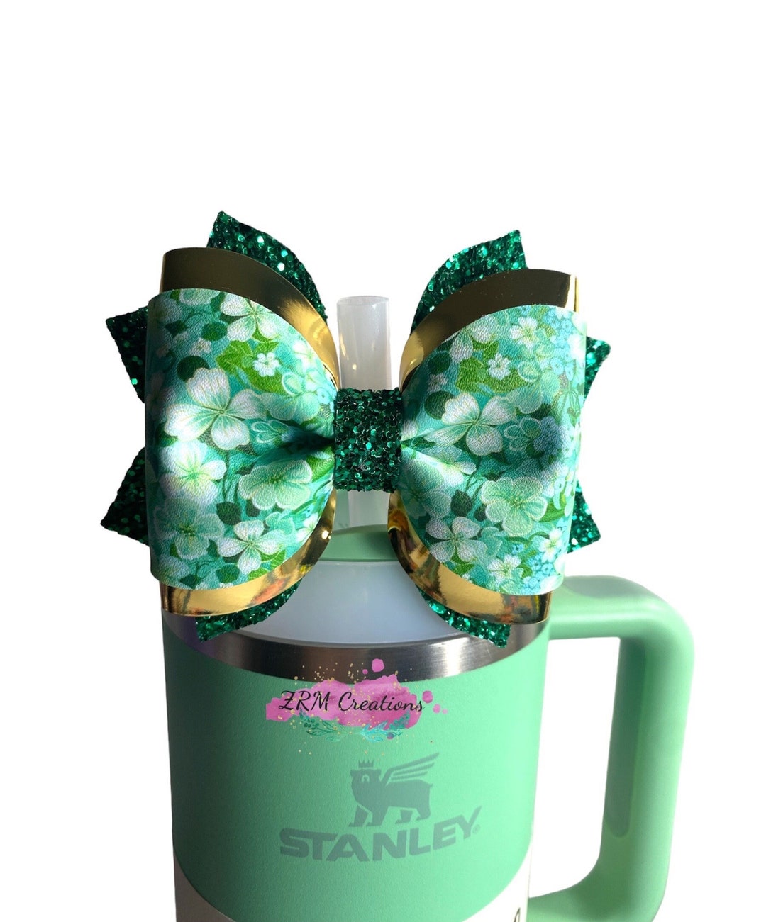 Stanley Shamrock Green Straw Topper, Stanley St Patrick’s Bow Topper ...