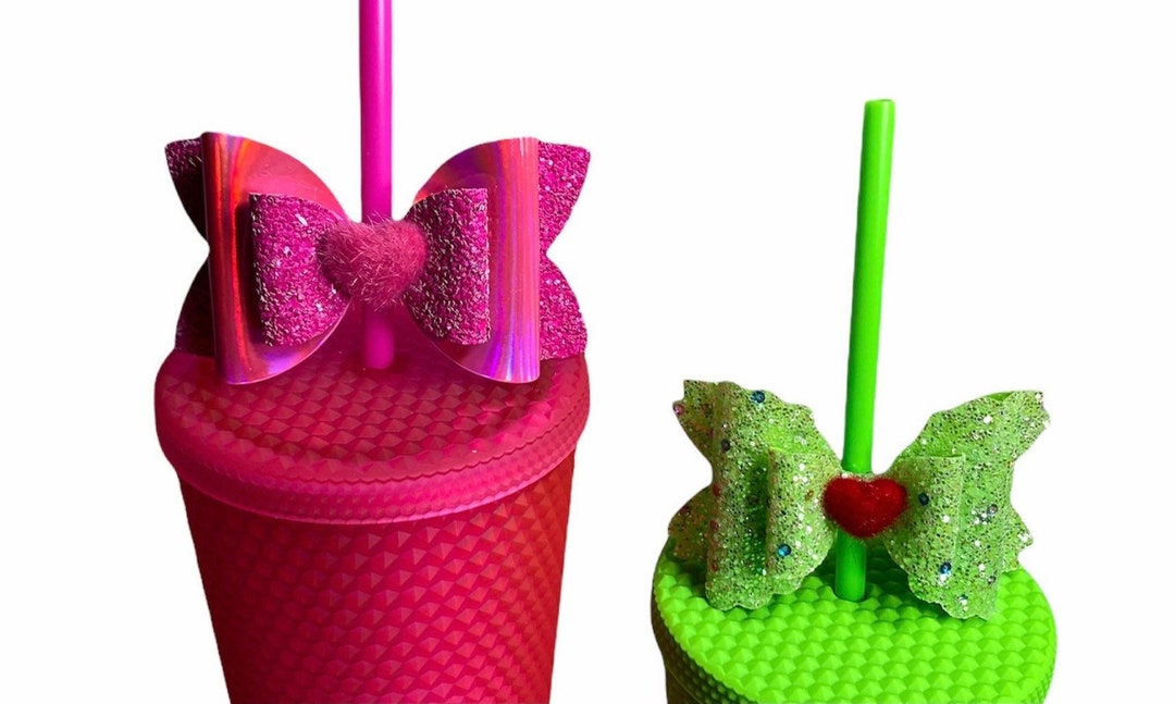 Pink Bow Straws Straw Bows Straw Bow Topper for Studded - Etsy