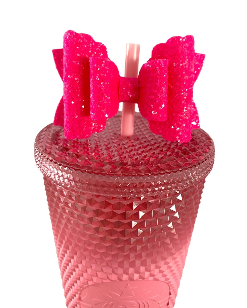 Pink Straw Bow Topper Bow Straw Topper Bows for Tumblers - Etsy
