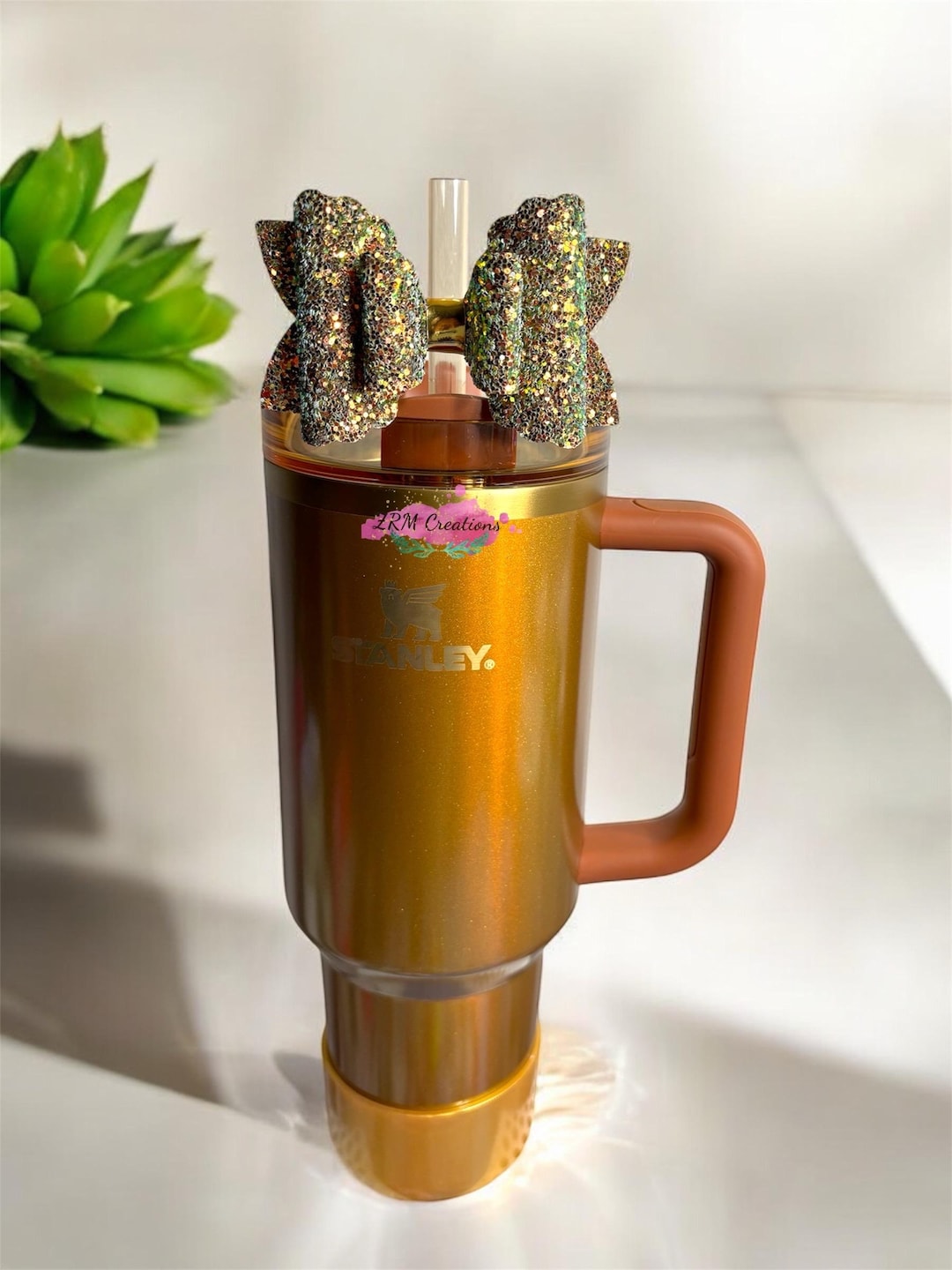 Stanley Copper Tinsel Accessories, Stanley Tumbler Bow Glitter Straw ...