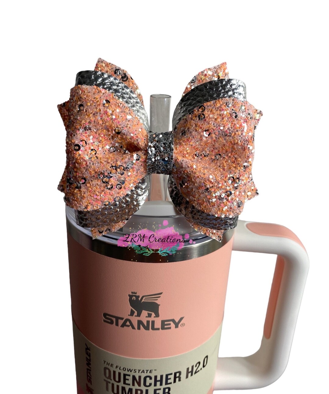Peach Silver Straw Topper, Straw Topper for Stanley Melon, Starbucks ...