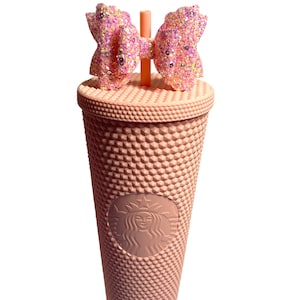 Pink Straw Topper, Bow Straw Topper Stanley, Bows for Tumblers, Stanley ...