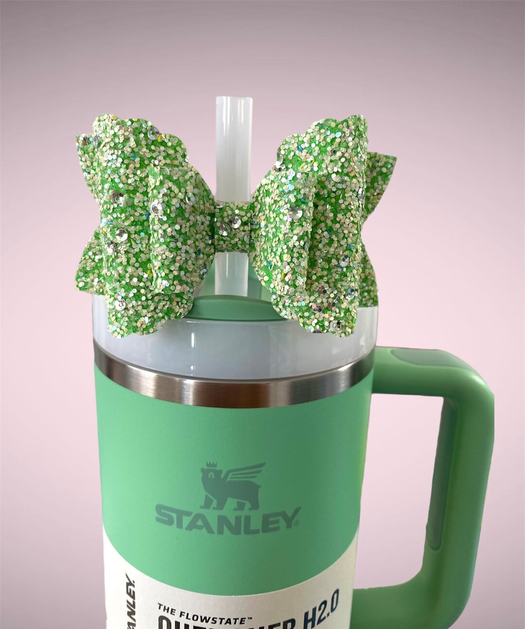 Green Straw Topper, Stanley Straw Topper, Bow for Stanley Jade ...