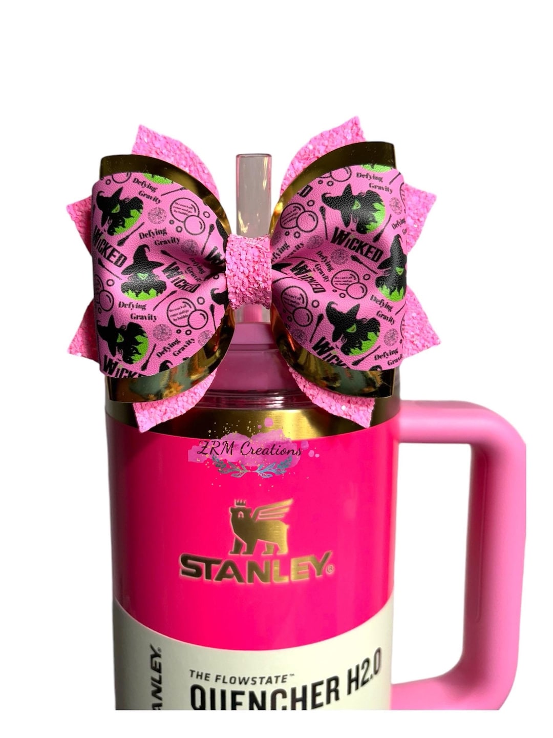 Stanley Wicked Glinda Elphaba Straw Bow Topper, Stanley Tumbler Bow ...