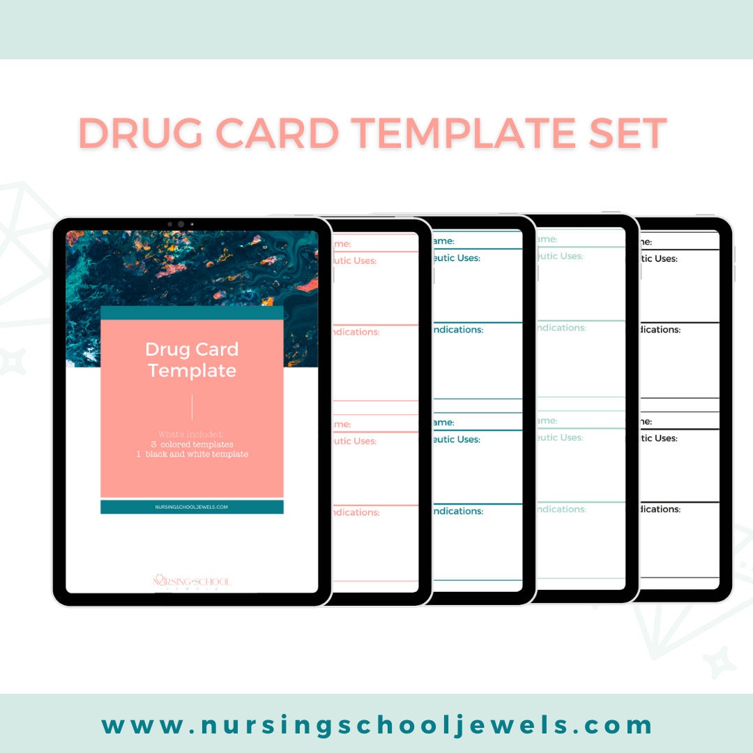 Nursing Pharmacology Drug Card Template Nursing Printables | Etsy