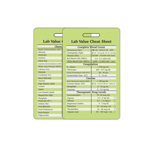 Lab Reference Nursing Pocket Badge Card Badge Buddy Vertical Layout - Etsy