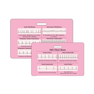 EKG Cheatsheet EKG Interpretation Reference Card Dysrhythmia Badge ...