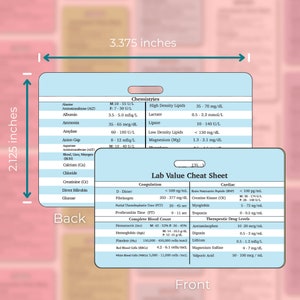 Lab Value Nursing Reference Cards | Nursing Badge Cards | Horizontal - Etsy