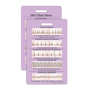 EKG Nursing Reference Cards | Nursing Badge Cards | Vertical - Etsy