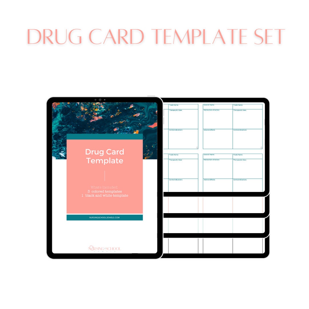 Nursing Pharmacology Drug Card Template Nursing Printables Drug Card - Etsy
