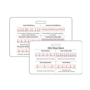EKG Cheatsheet EKG Interpretation Reference Card Dysrhythmia Badge ...