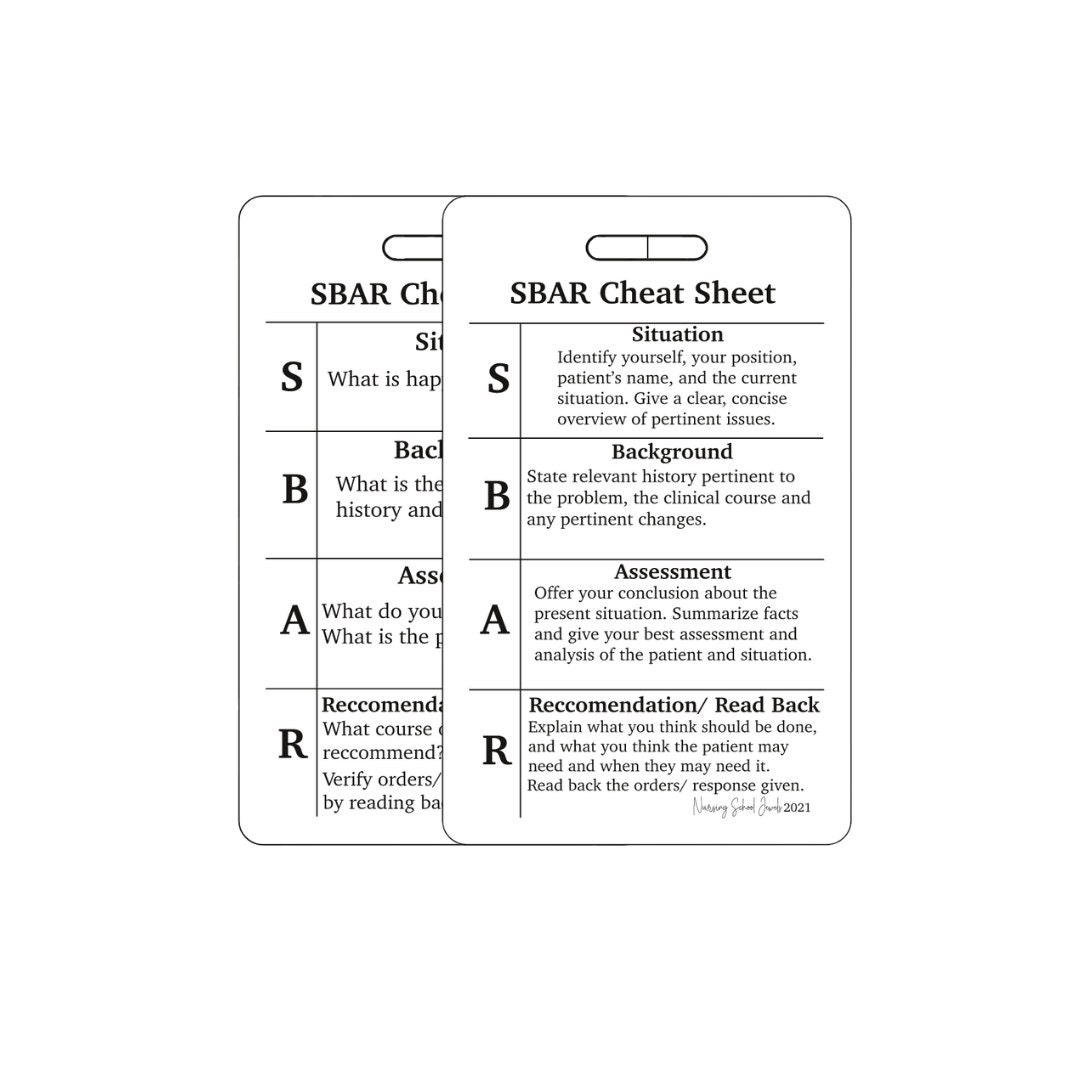 SBAR Reference Card Badge Buddy - Etsy