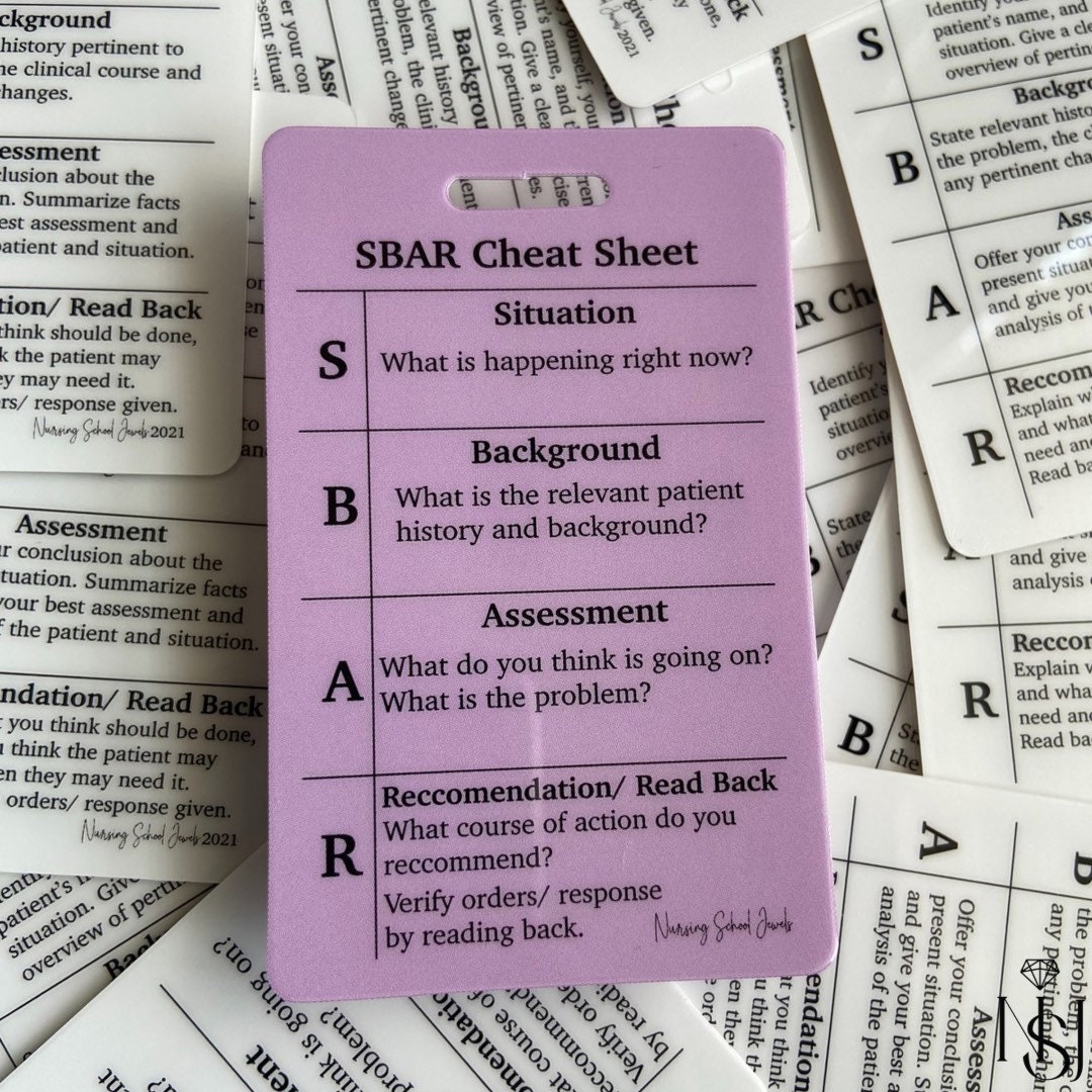 SBAR Reference Card Badge Buddy - Etsy UK