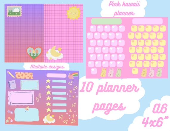 Kawaii Cute Planner Printable Download Daily Weekly Monthly - Etsy