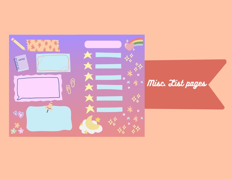 Kawaii Cute Planner Printable Download Daily Weekly Monthly - Etsy