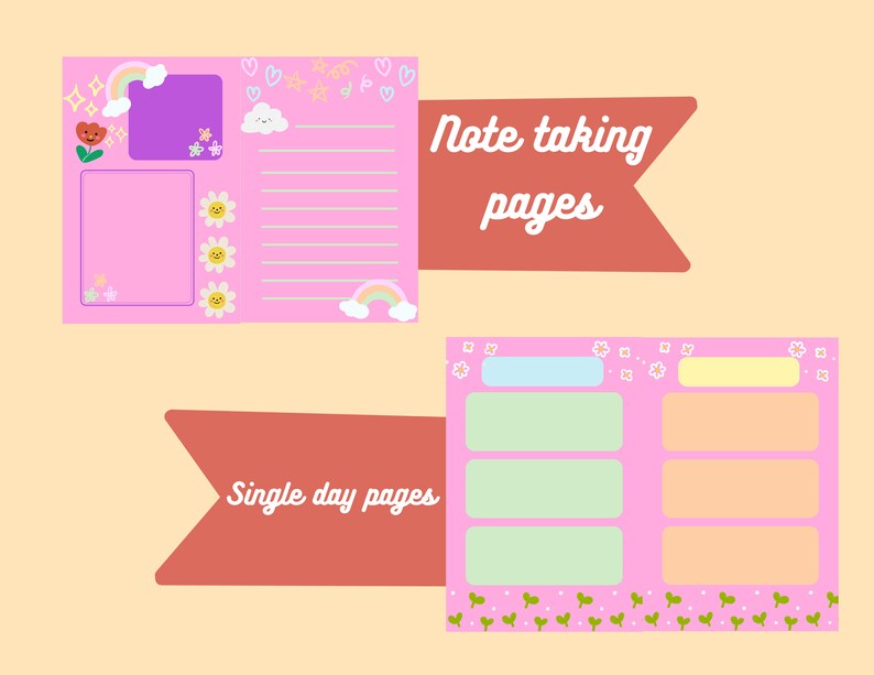 Kawaii Cute Planner Printable Download Daily Weekly Monthly - Etsy