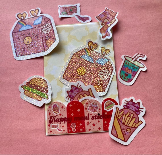 Fast Food Cats Sticker Bundle Handmade Holographic Sticker - Etsy