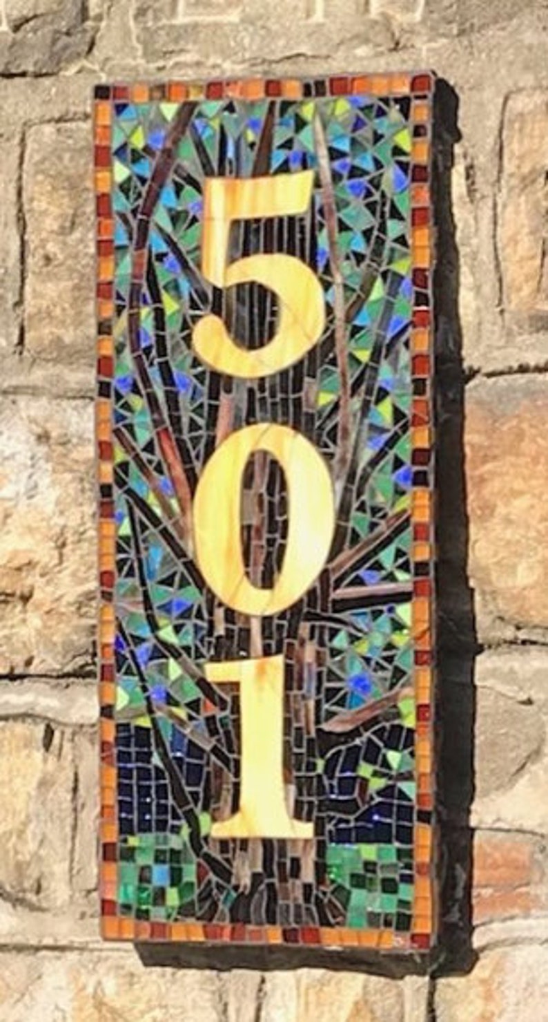 Custom Mosaic House Number Signs - Etsy