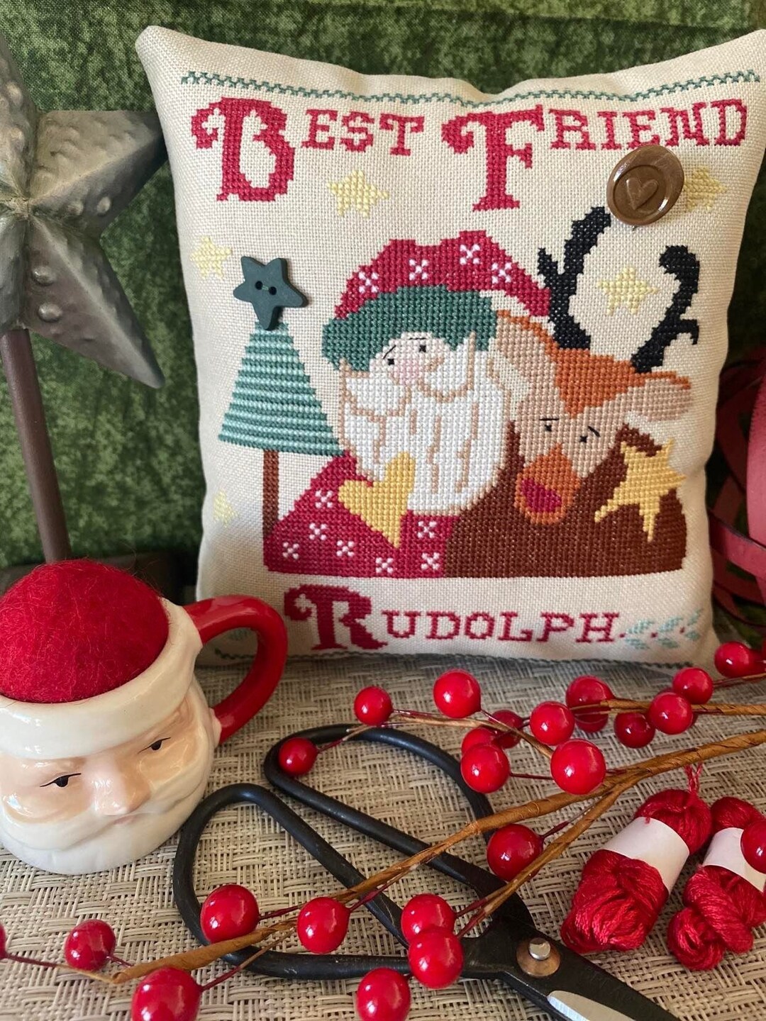 DIGITAL DOWNLOAD - Best Friend Rudolph Cross Stitch Pattern. - Etsy