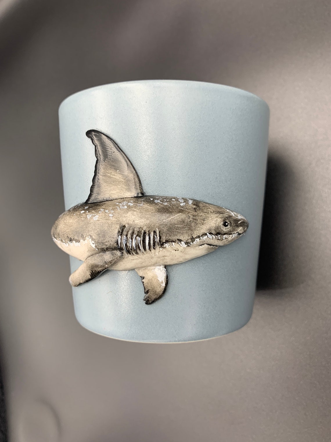 White Shark Mug Megalodon Cup Polymer Clay Shark Shark 3d | Etsy