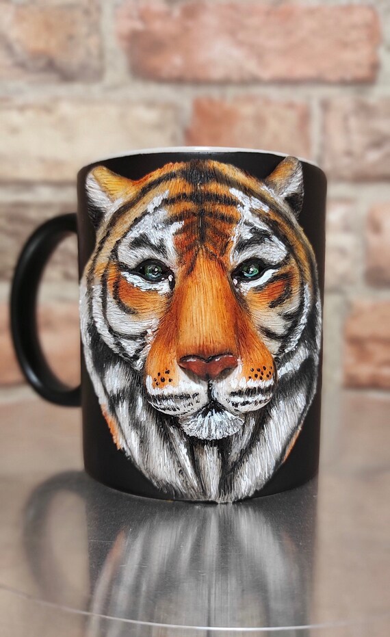 Cup With a Tiger Tiger Mugtiger Polymer Clay Animal Mug | Etsy
