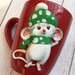 Сhristmas Mouse Mug, Mouse in a Hat, Mug With Mouse, Сhristmas Mouse - Etsy