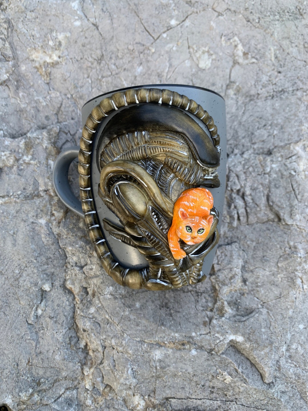 Alien Mug, Alien Coffee Cup, Alien 3d, Handmade Alien, Polymer Alien ...