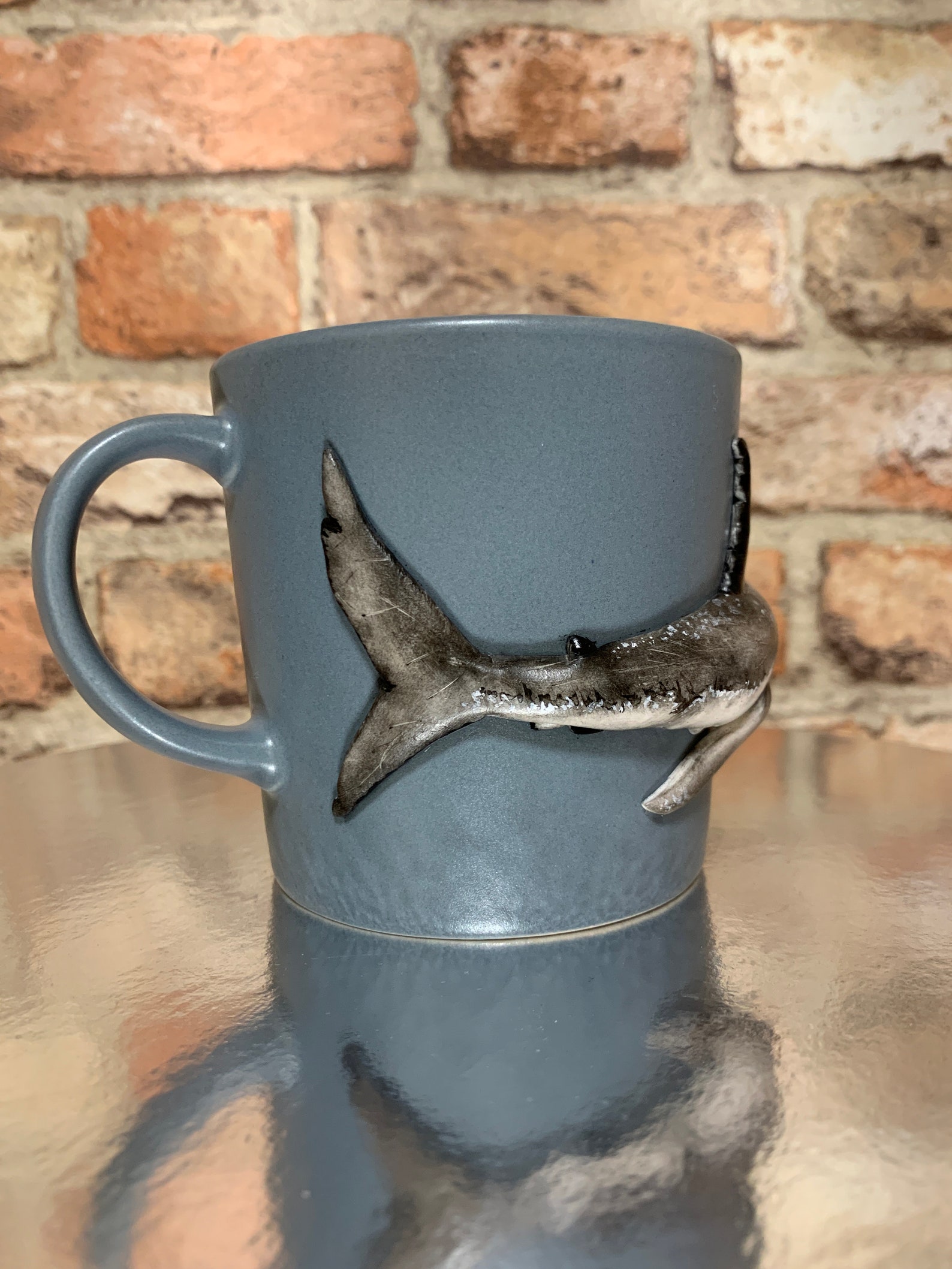 White Shark Mug Megalodon Cup Polymer Clay Shark Shark 3d | Etsy
