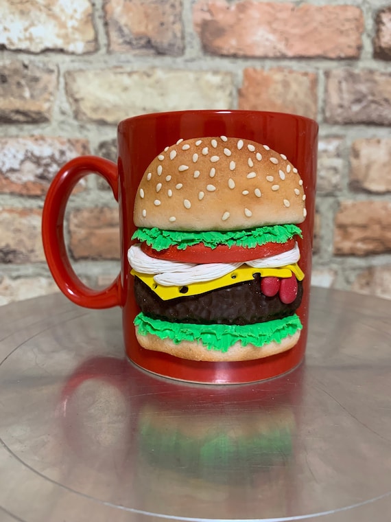 Hamburger Mug Food 3d Decor Cheeseburger Mug Food Burger - Etsy