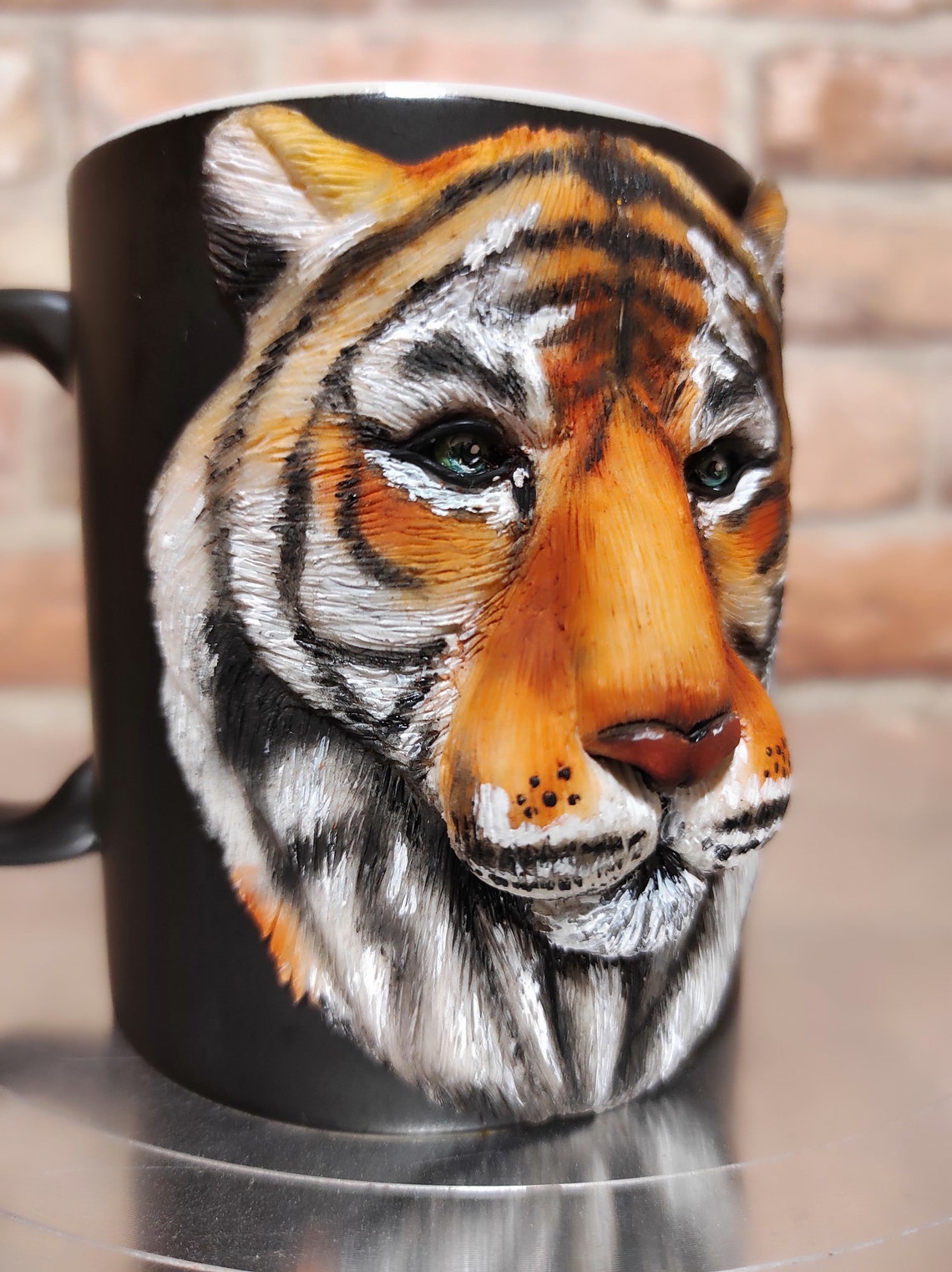 Cup With a Tiger Tiger Mugtiger Polymer Clay Animal Mug - Etsy