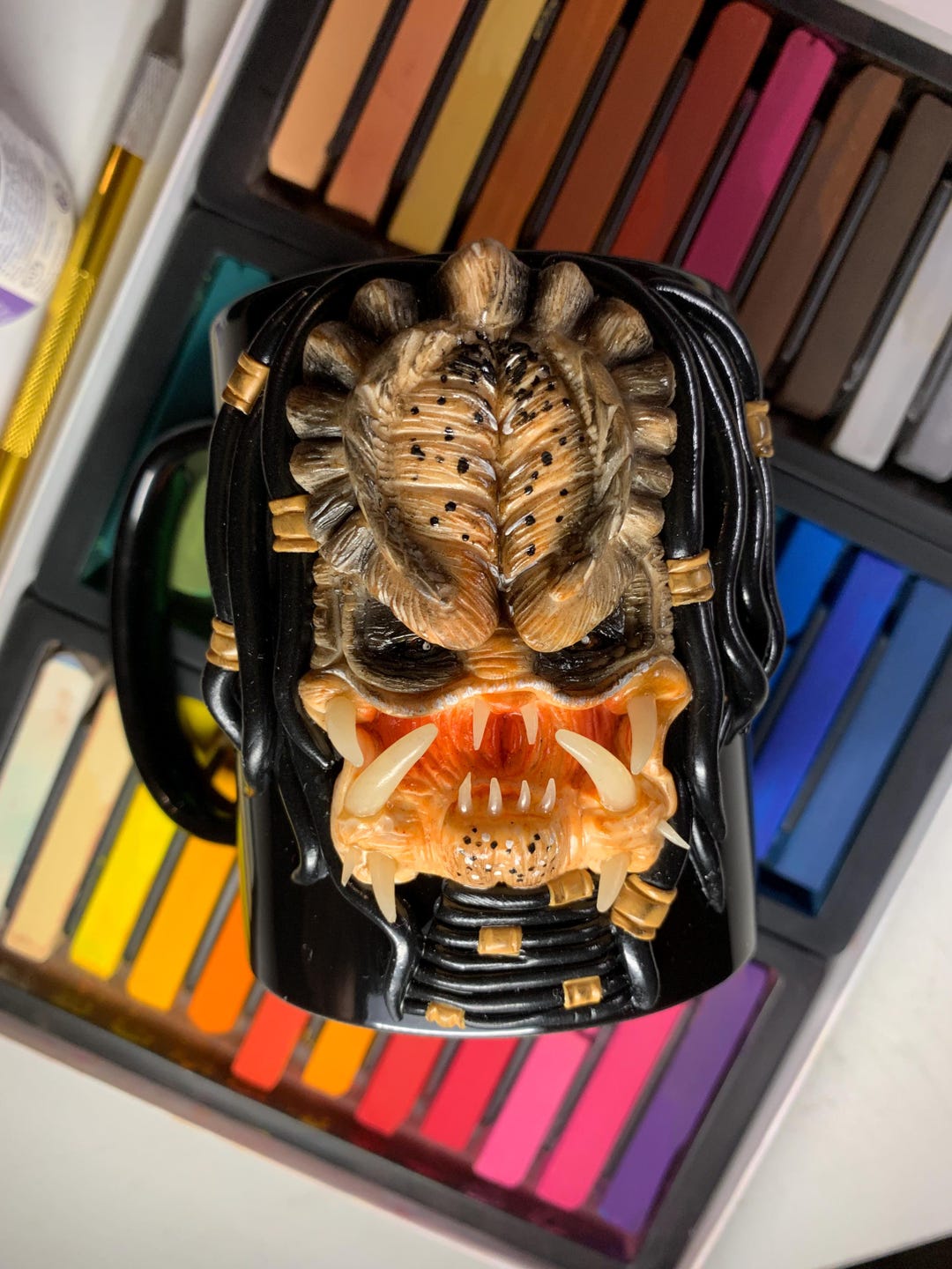 Predator Mug, Cup With Predator, Realistic Predator, Polymer Clay ...