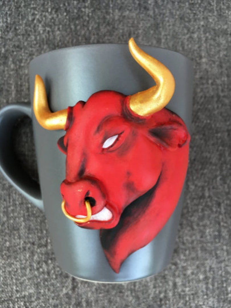 Bull Mug, Mug With Bull, Zodiac Sign 3d, Bullfighting Mug, Corrida Cup ...