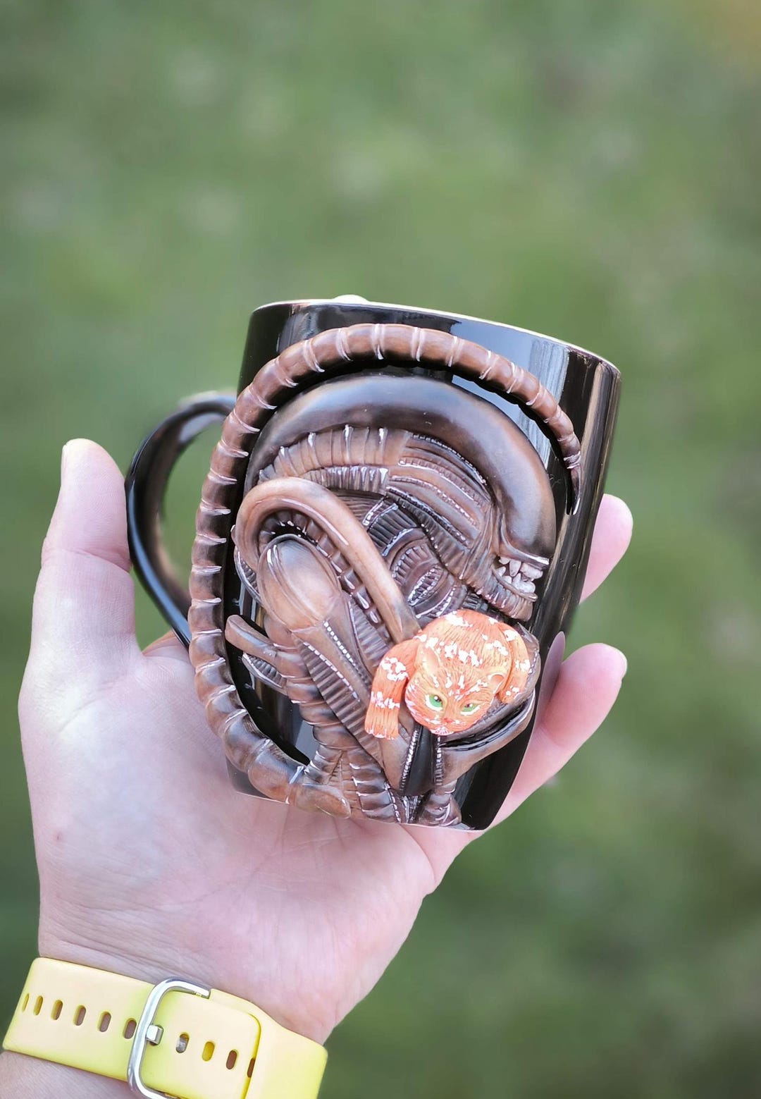 Alien Mug, Alien Coffee Cup, Alien 3d, Handmade Alien, Polymer Alien ...