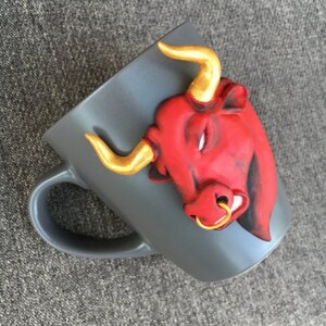 Bull Mug, Mug With Bull, Zodiac Sign 3d, Bullfighting Mug, Corrida Cup ...