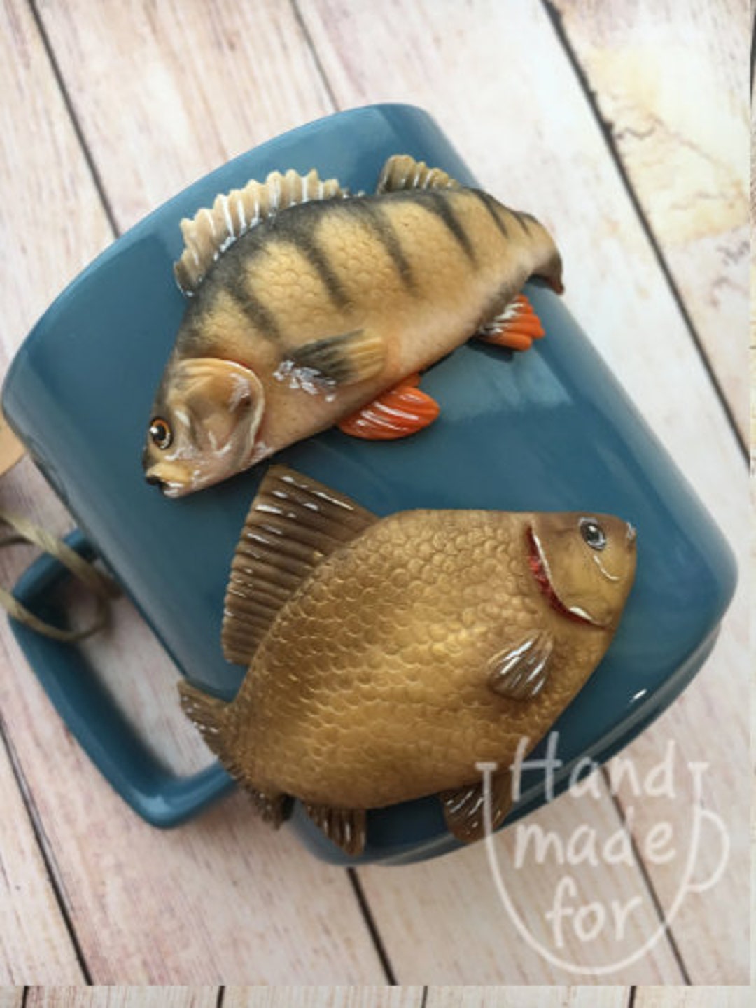 Fisherman Mug, Mug With Fish, Cup Perch and Crucian, Mug River Fish ...