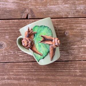 Snail Coffee Cup, Snails Mug, Realistic Snail, Polymer Snails - Etsy
