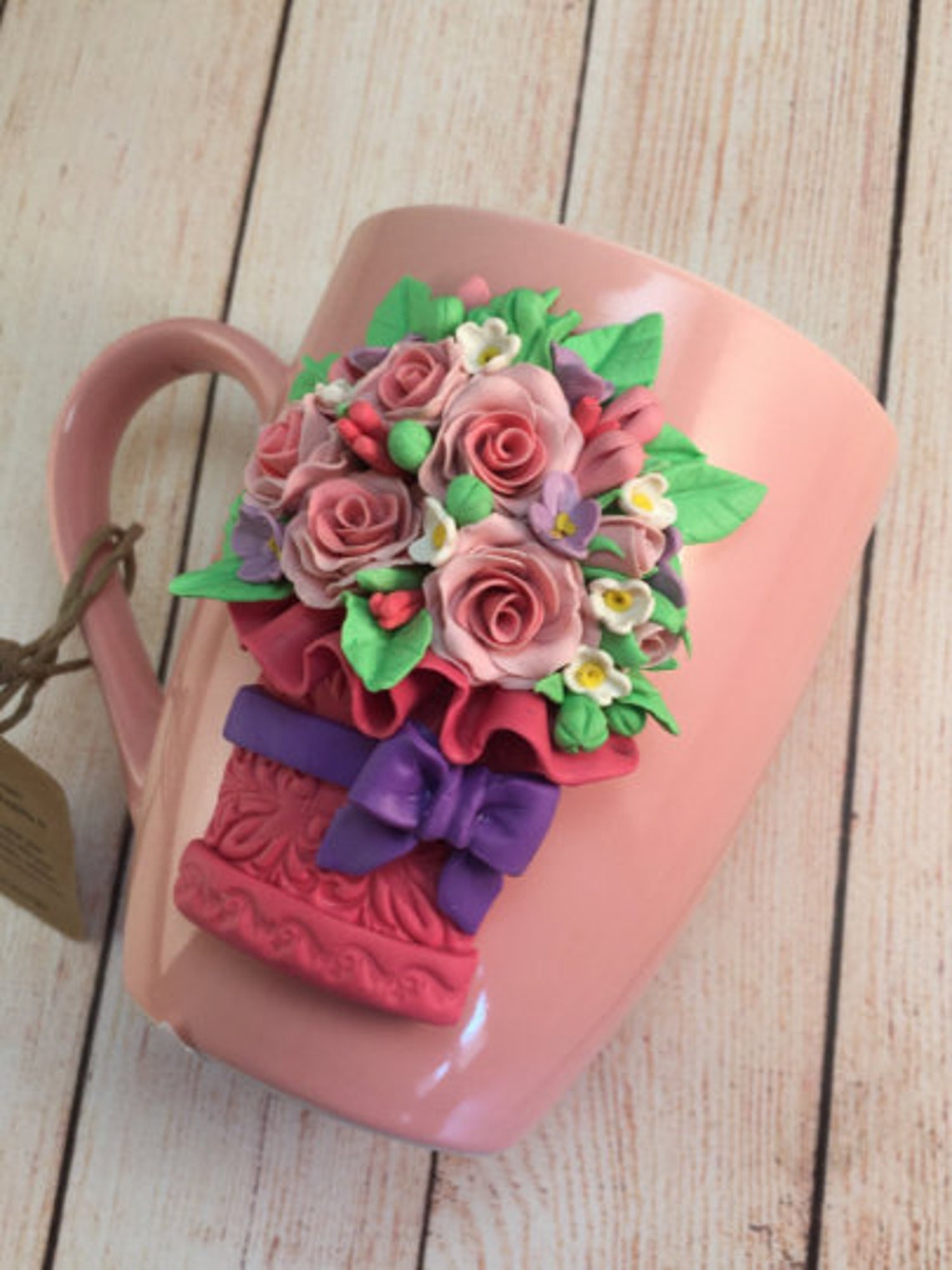 Basket of Roses Mug, Mug With Roses, Bouquet of Roses Cup, Mug for the ...