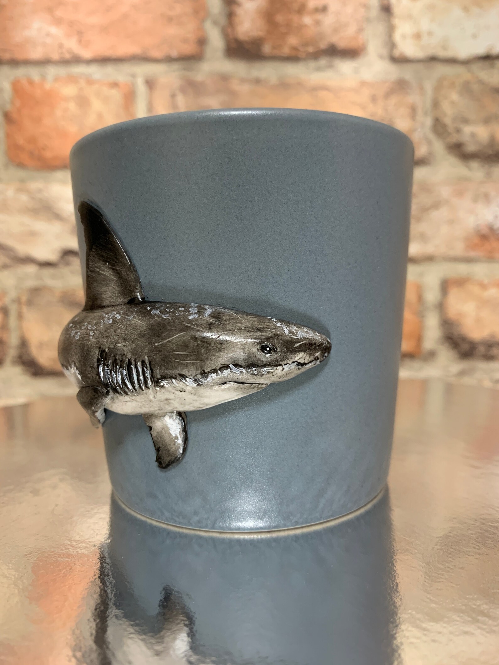White Shark Mug Megalodon Cup Polymer Clay Shark Shark 3d | Etsy