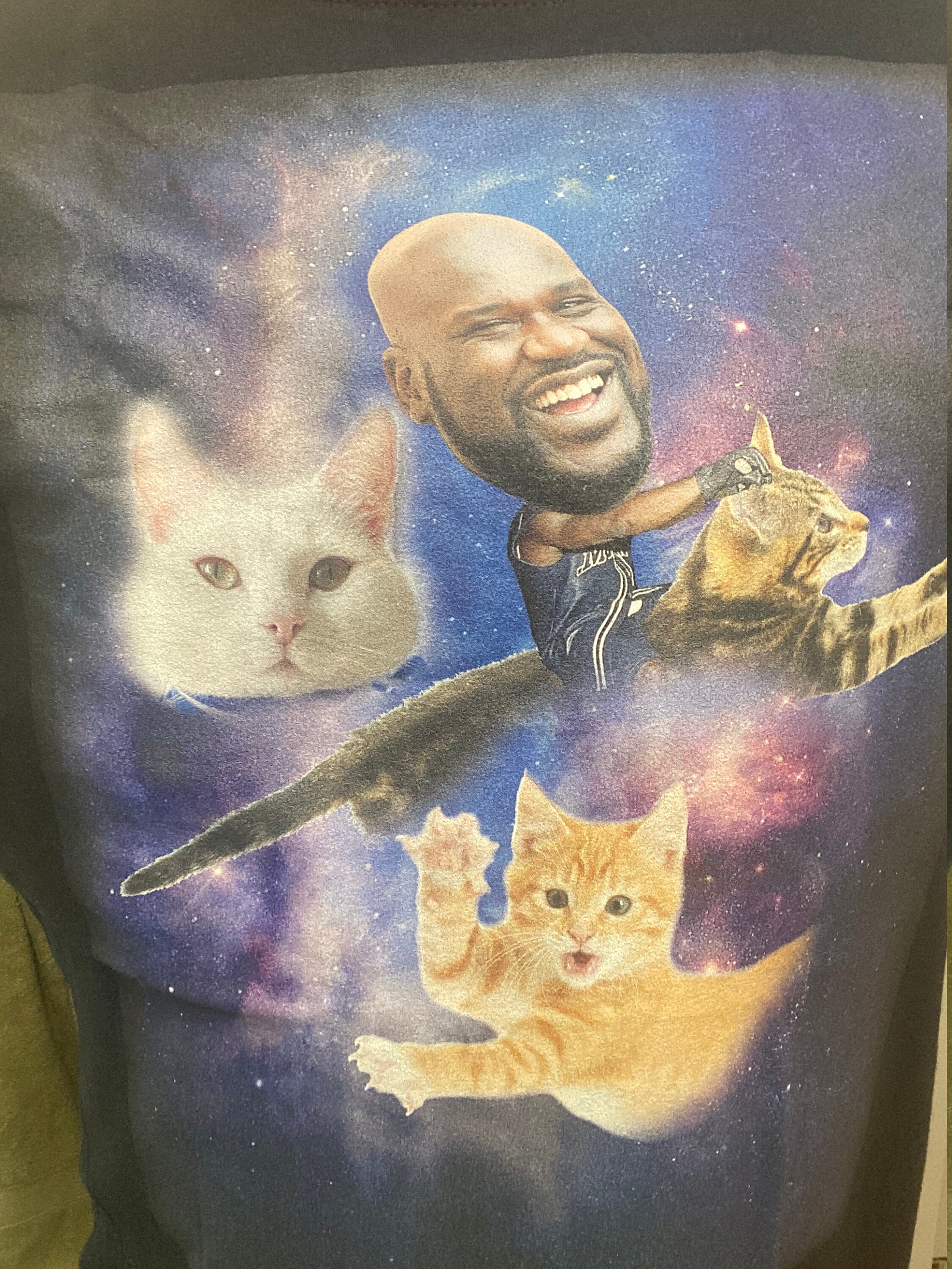 Shaq on a Cat in Outer Space T-shirt - Etsy